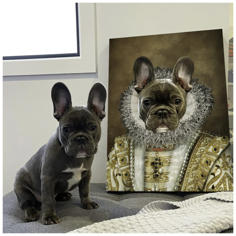 Custom Royal Pet Portrait Princess Portrait From Photo - Canvas ...