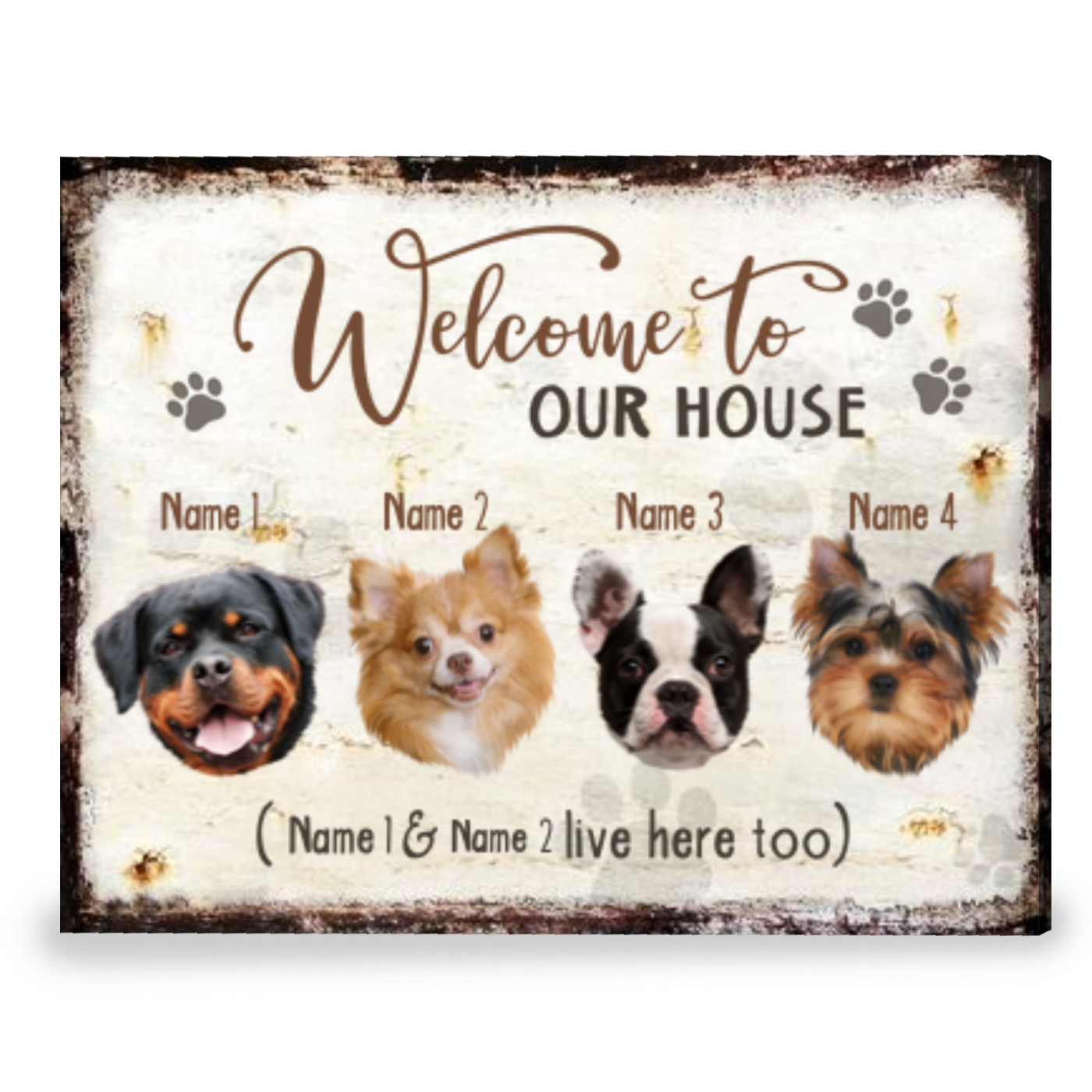 Best Gift For Dog And Owner Personalized Living Room Sign Canvas Print ...