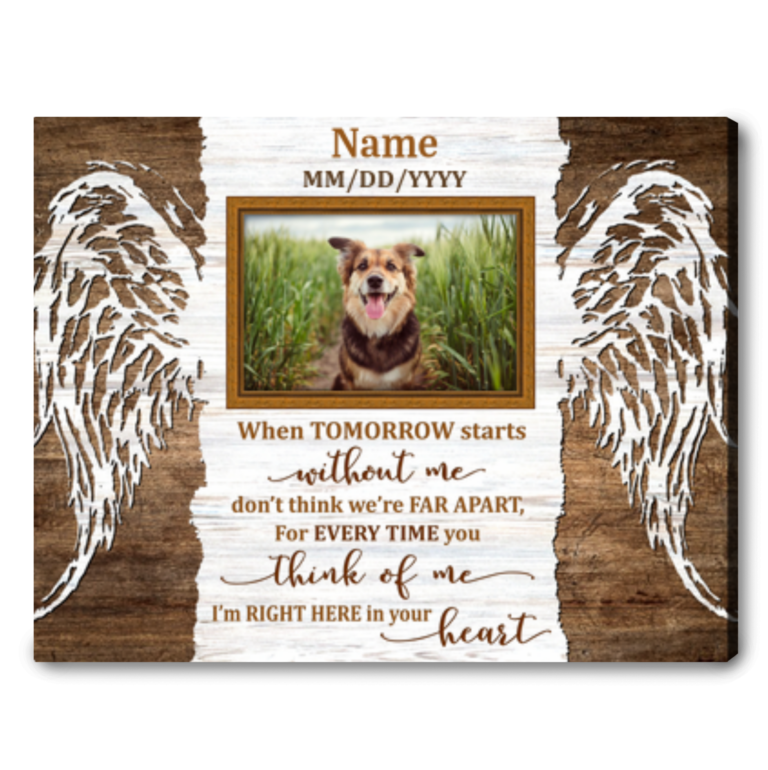 Personalized Dog Memorial Photo Canvas Print Gift For Loss Of Dog ...