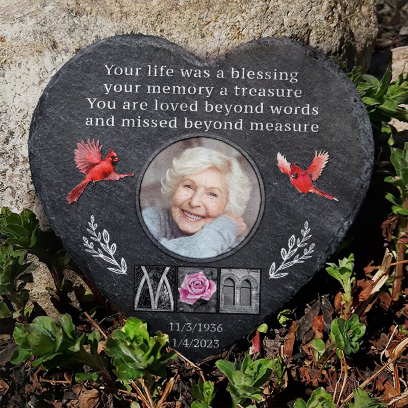 Mom Memorial Stone Personalized In Loving Memory Garden Stone - Canvas ...