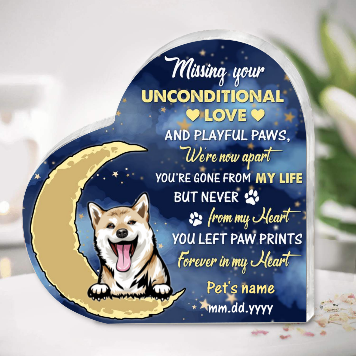 Custom Dog Remembrance Acrylic Plaque Memorial Gift Idea For Dog Lover ...