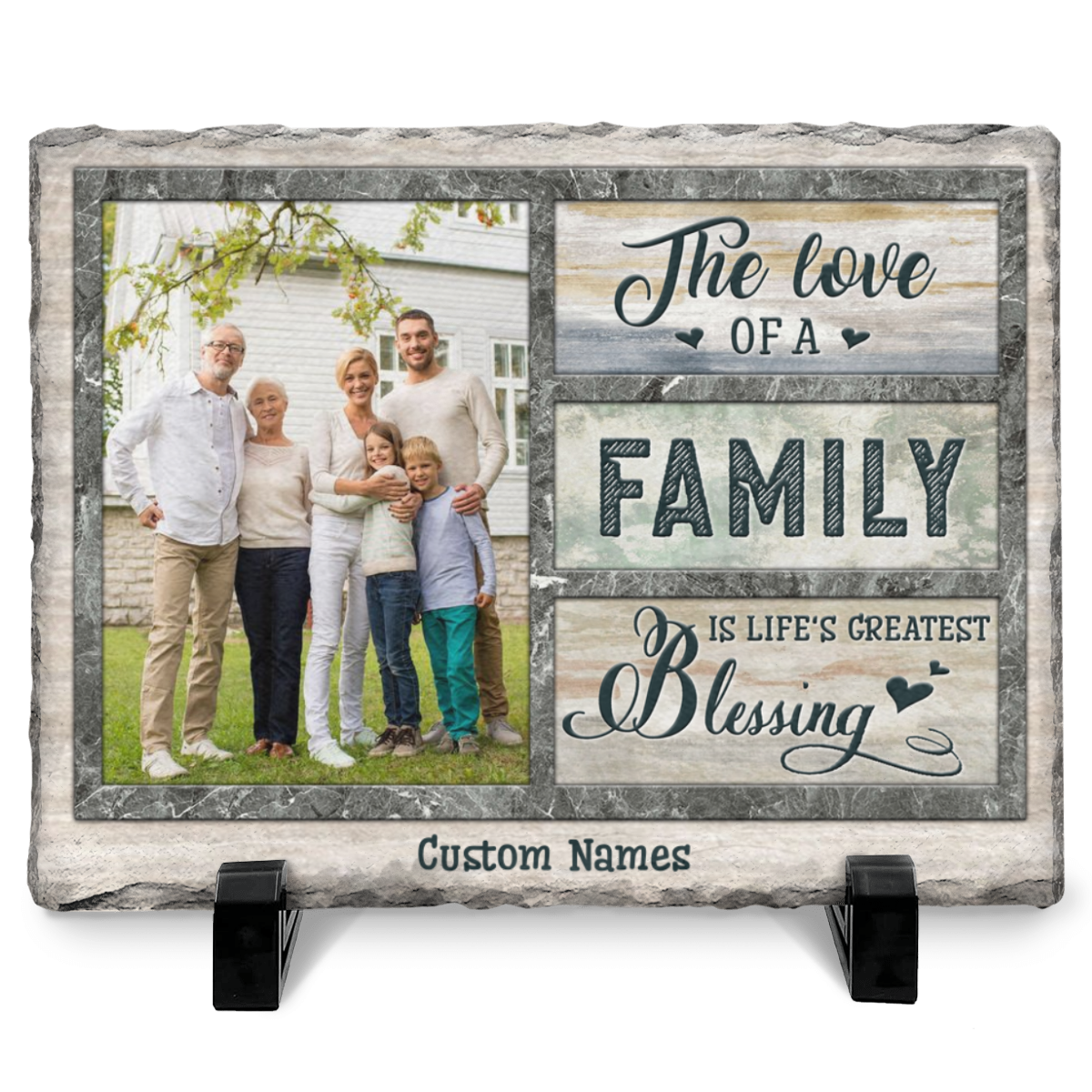 Personalized Family Gift Stone With Stand Family Photo Keepsake ...