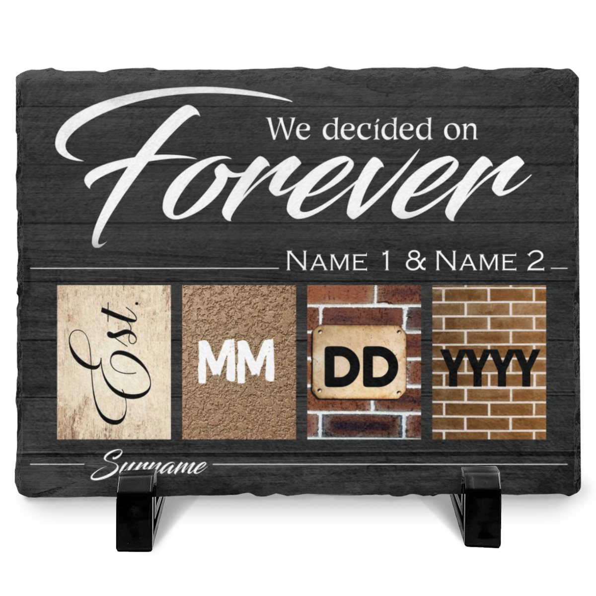 Personalized Wedding Gift For Couple Anniversary Slate Stone Gift ...
