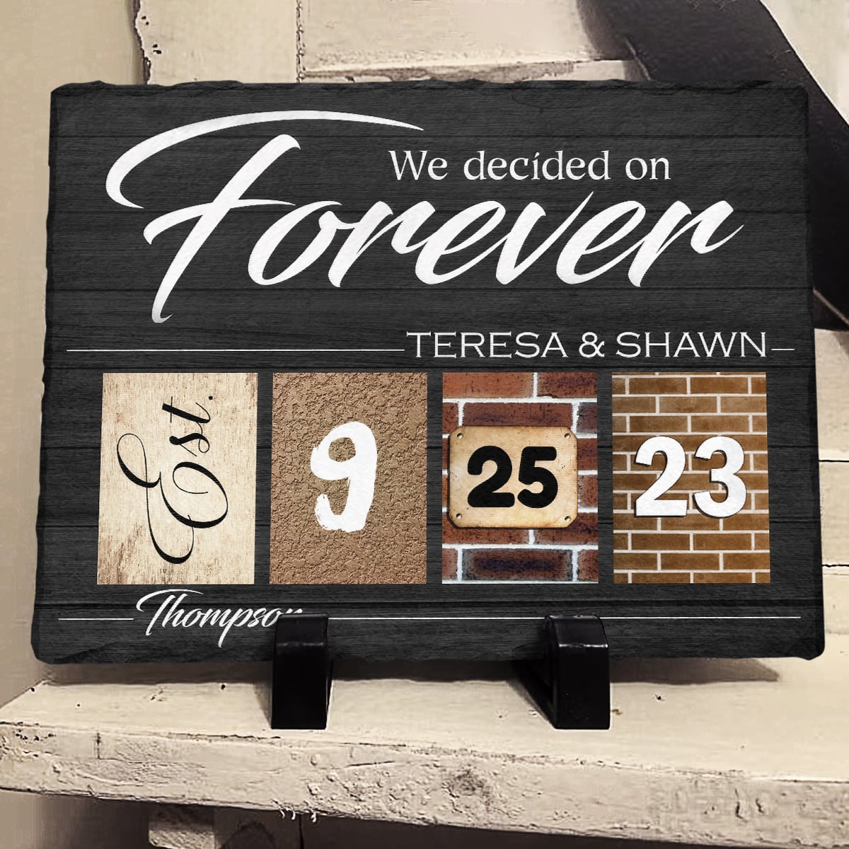 Personalized Wedding Gift For Couple Anniversary Slate Stone Gift ...