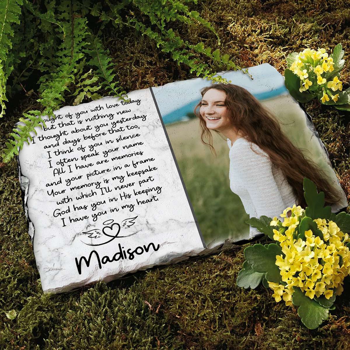 Sentimental In Loving Memory Gift Personalized Memorial Photo Slate ...
