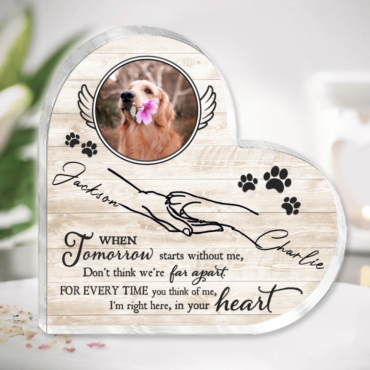 Heartwarming Gift For Loss Of Dog Custom Photo Memorial Acrylic ...