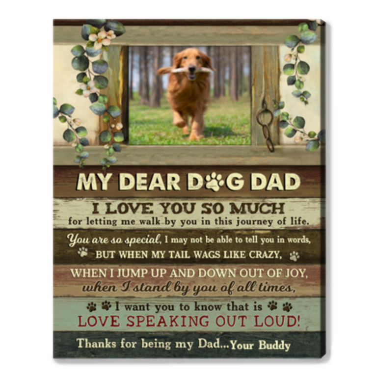 My Dear Dog Dad Personalized Father's Day Gift Canvas Photo Print ...