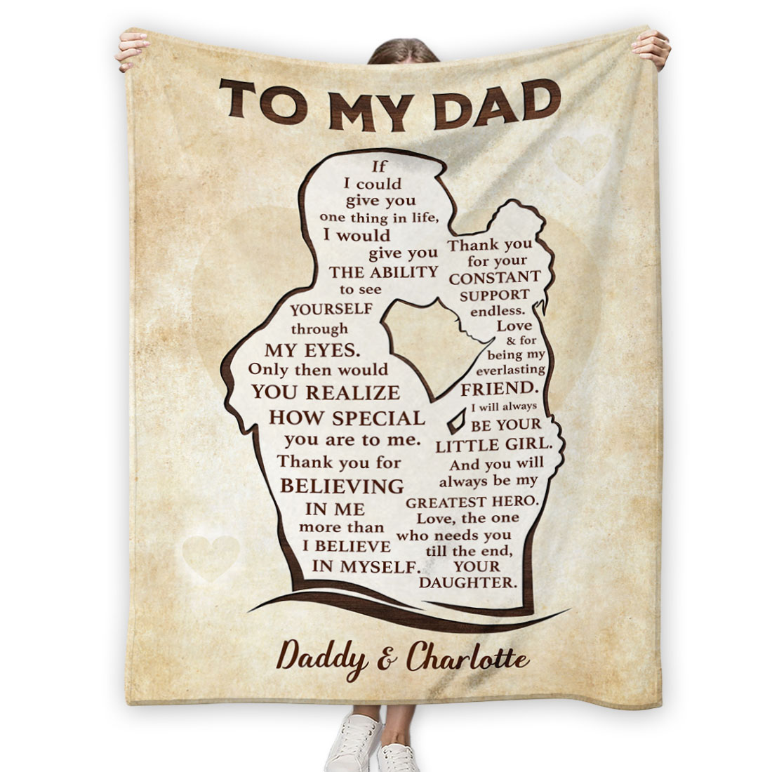 Heartwarming Father's Day Gift From Daughter Personalized Blanket ...