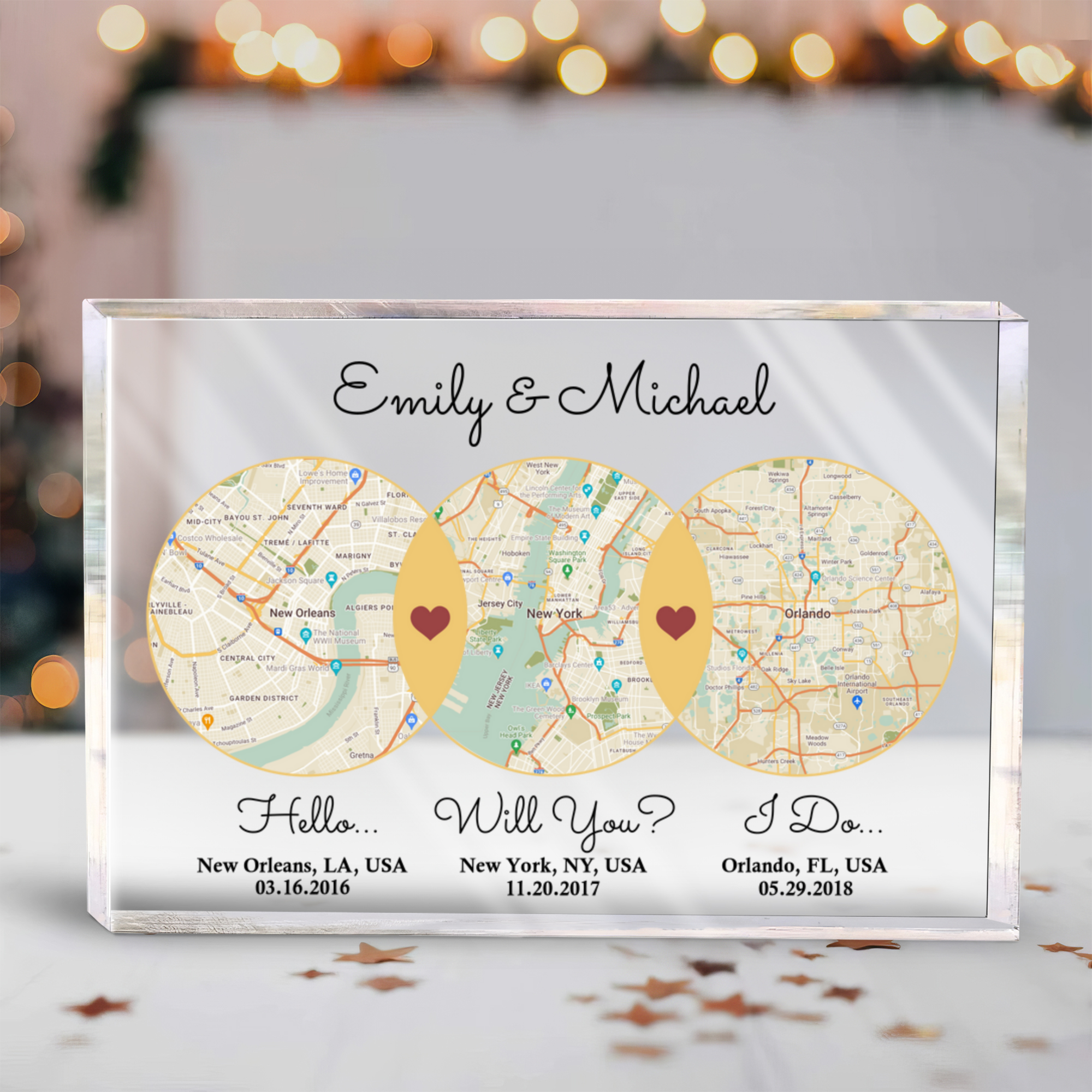 Anniversary Gift Wedding Gift Custom Street Map Unique Acrylic Plaque ...