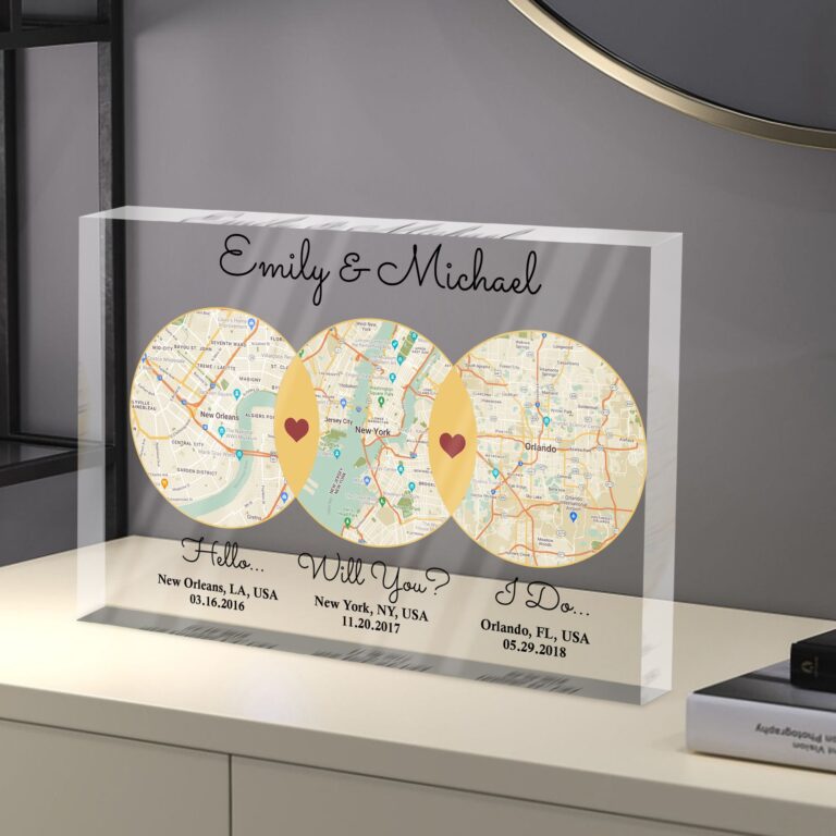 Anniversary Gift Wedding Gift Custom Street Map Unique Acrylic Plaque ...