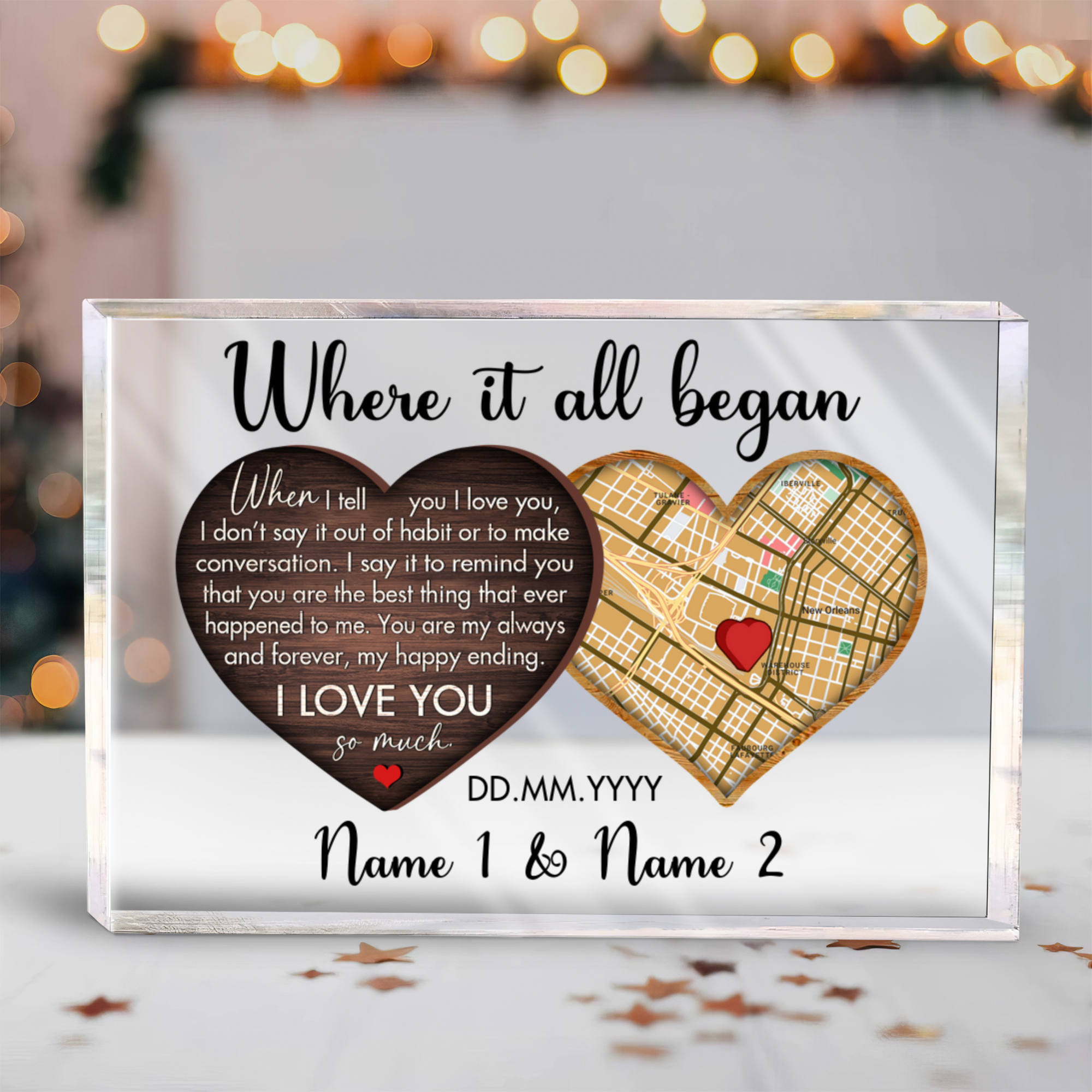 Custom Street Map Anniversary Gifts Unique For Couples Acrylic Plaque ...
