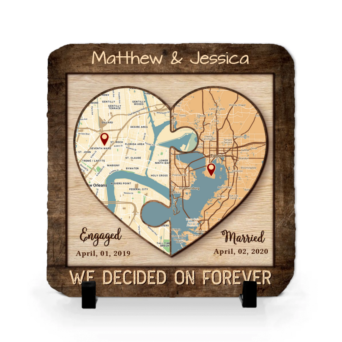Personalized Gift Love Map For Lover Where We Engaged And Married ...