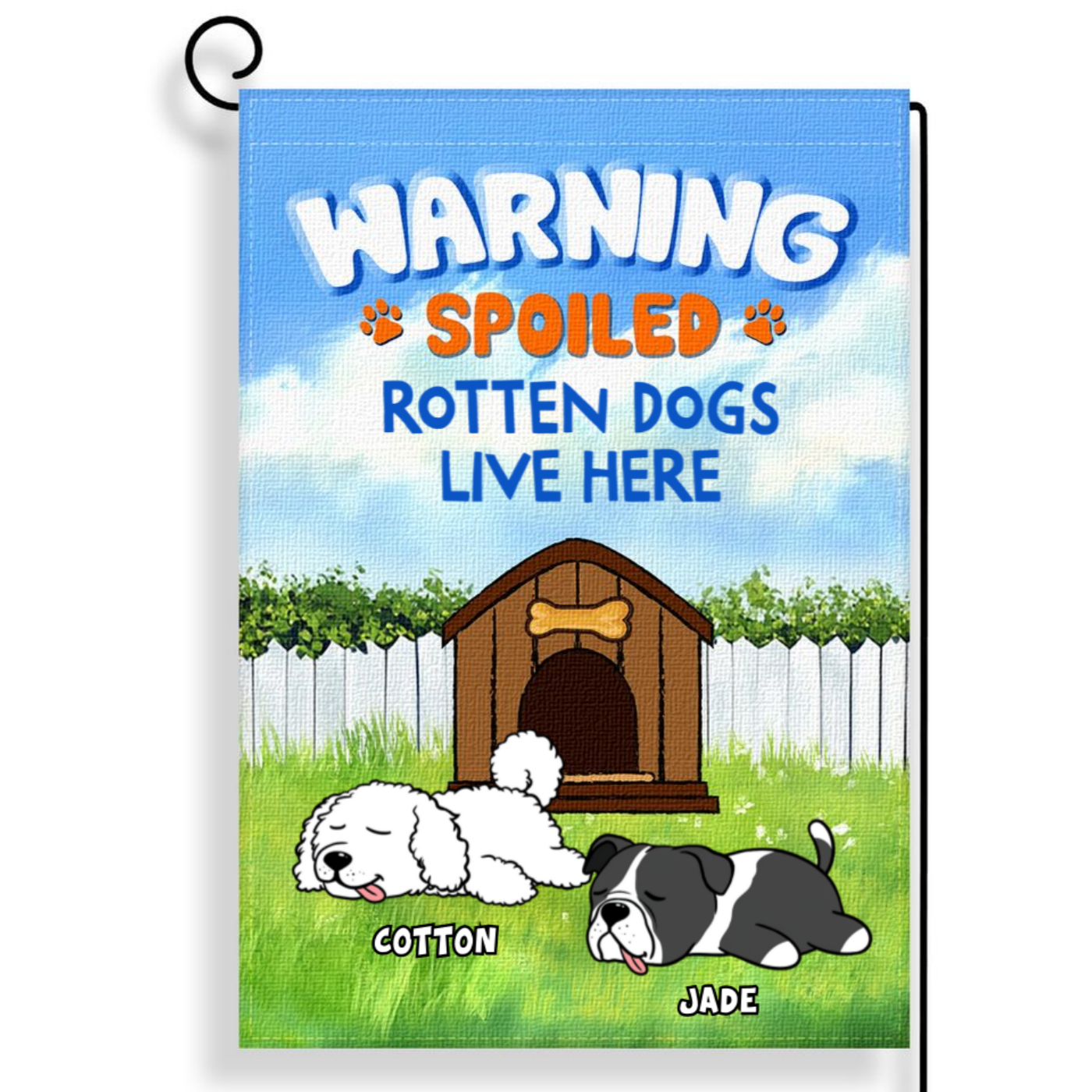 Rotten Dogs Live Here Unique Dog Custom Flag Gift For Pet Lovers ...