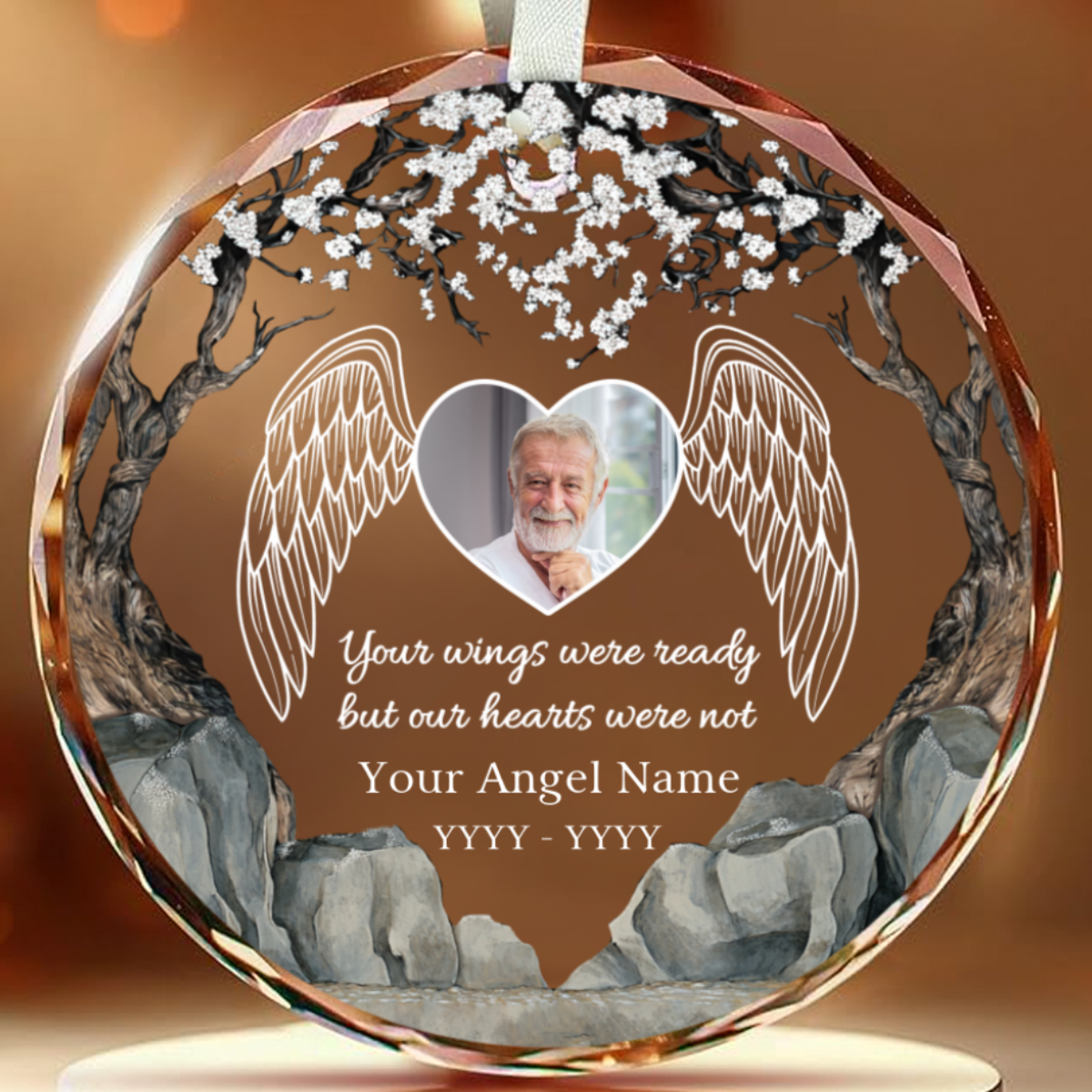 Unique Sympathy Gift For Loved One Custom Memorial Glass Ornament ...