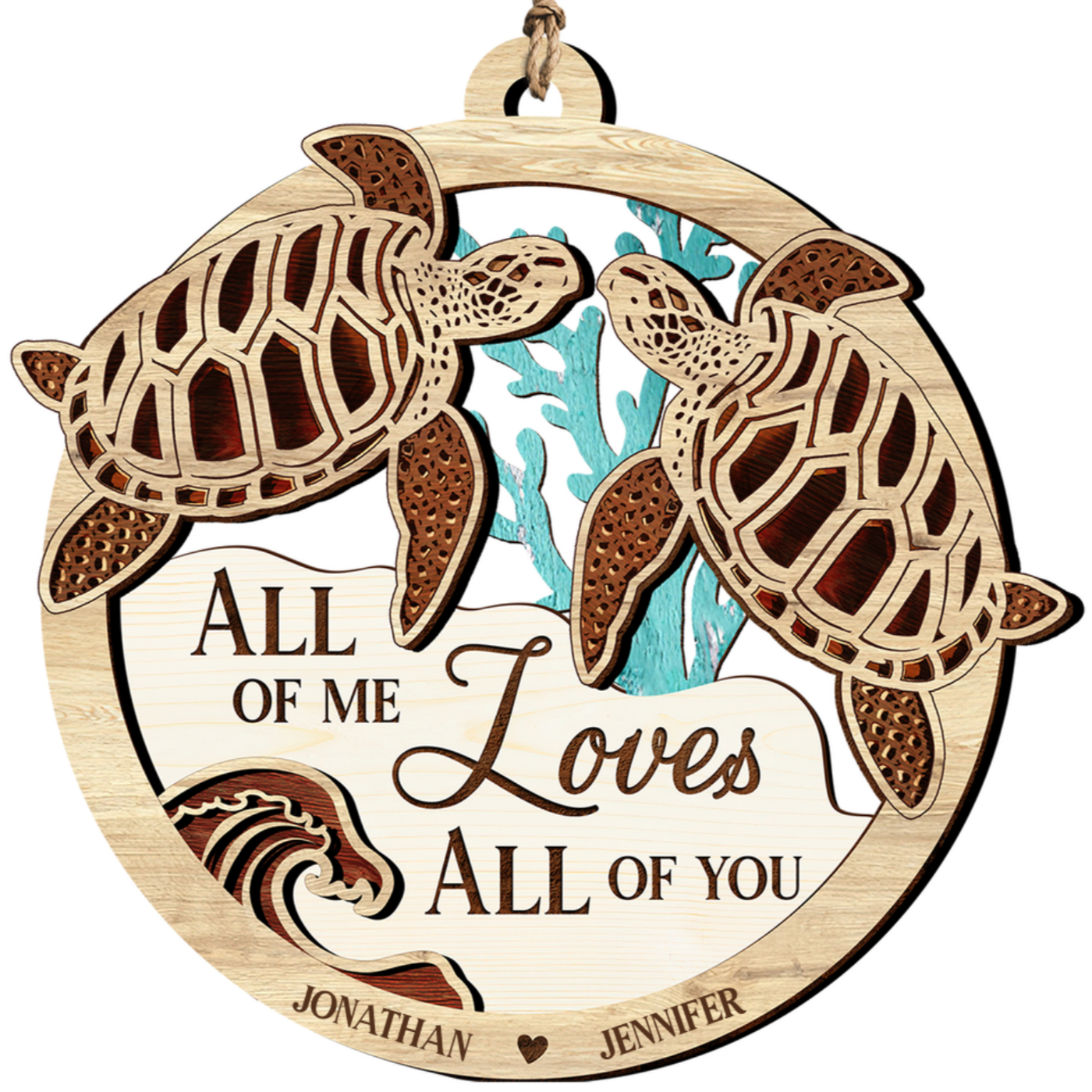 Gift For Couple Sea Turtles All Of Me Loves All Of You Personalized ...