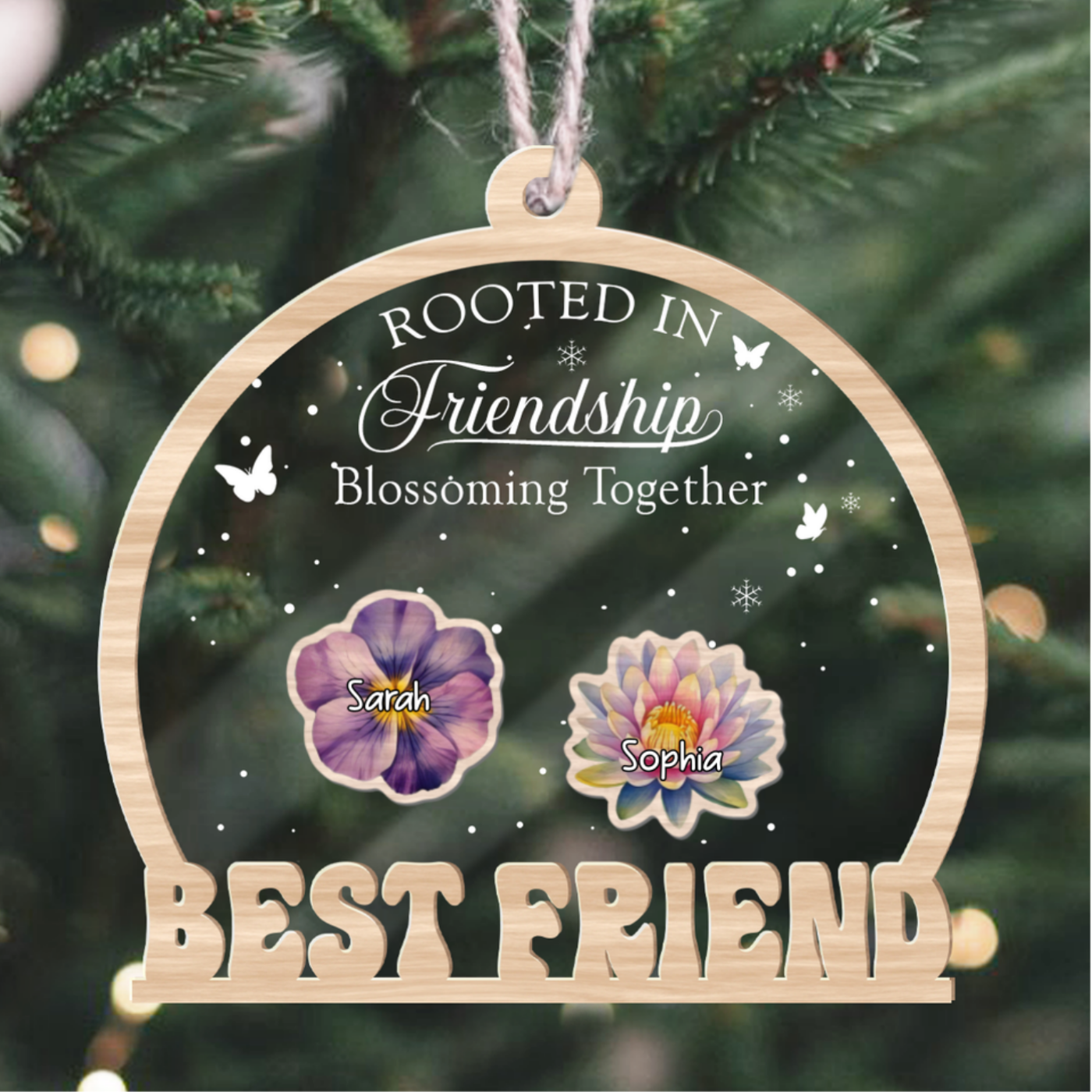 Best Friend Flower Ornament – Personalized Birth Month Flowers For ...