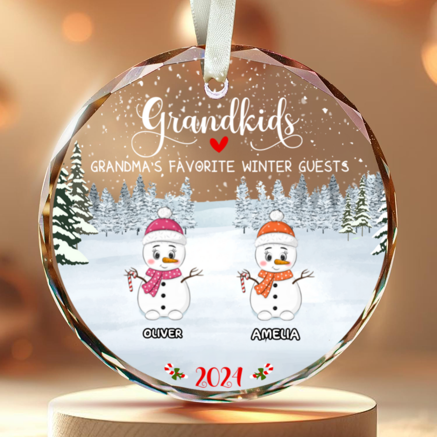 "Grandkids: Grandma's Favorite Winter Guests" Personalized Christmas Ornament | Perfect Gifts ...