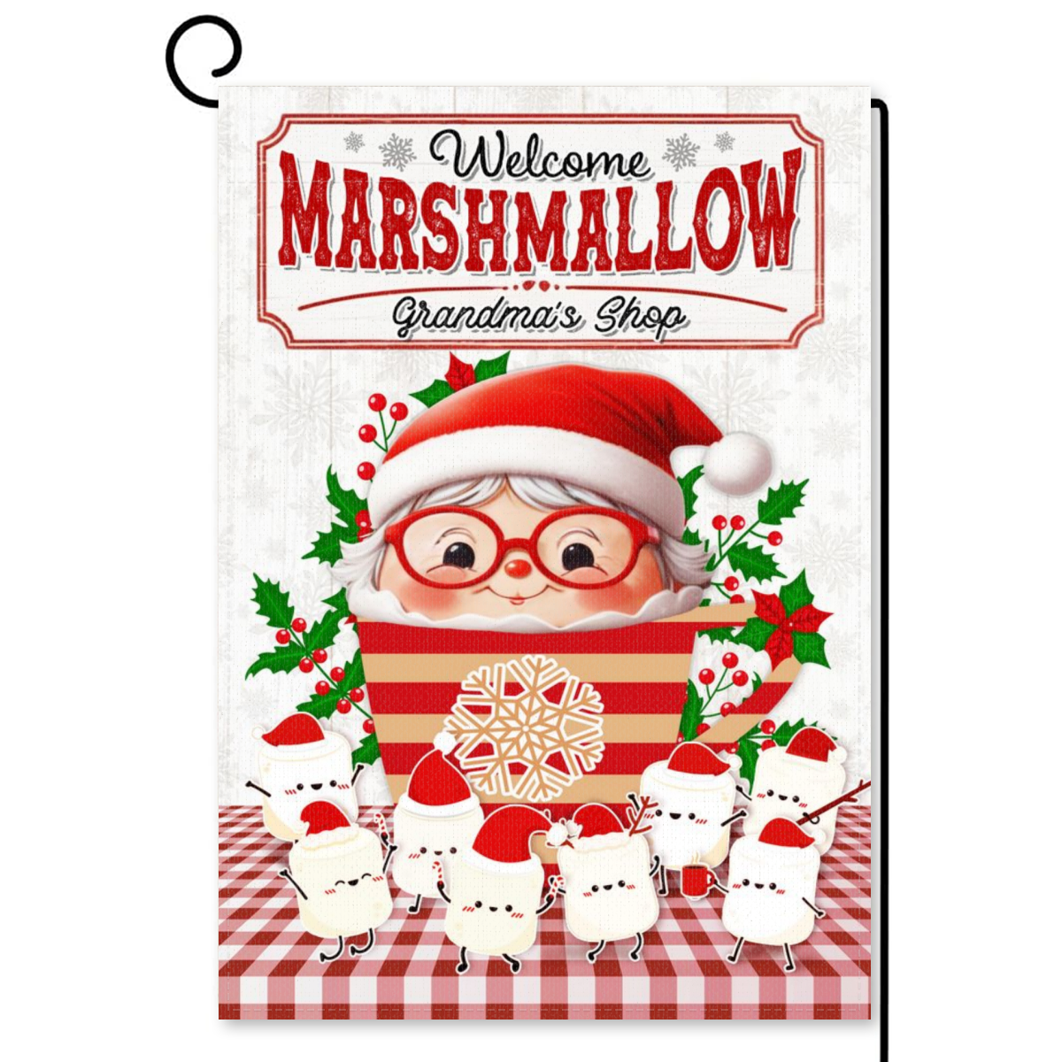 Christmas Gifts Marshmallow Grandma's Shop Garden Flag