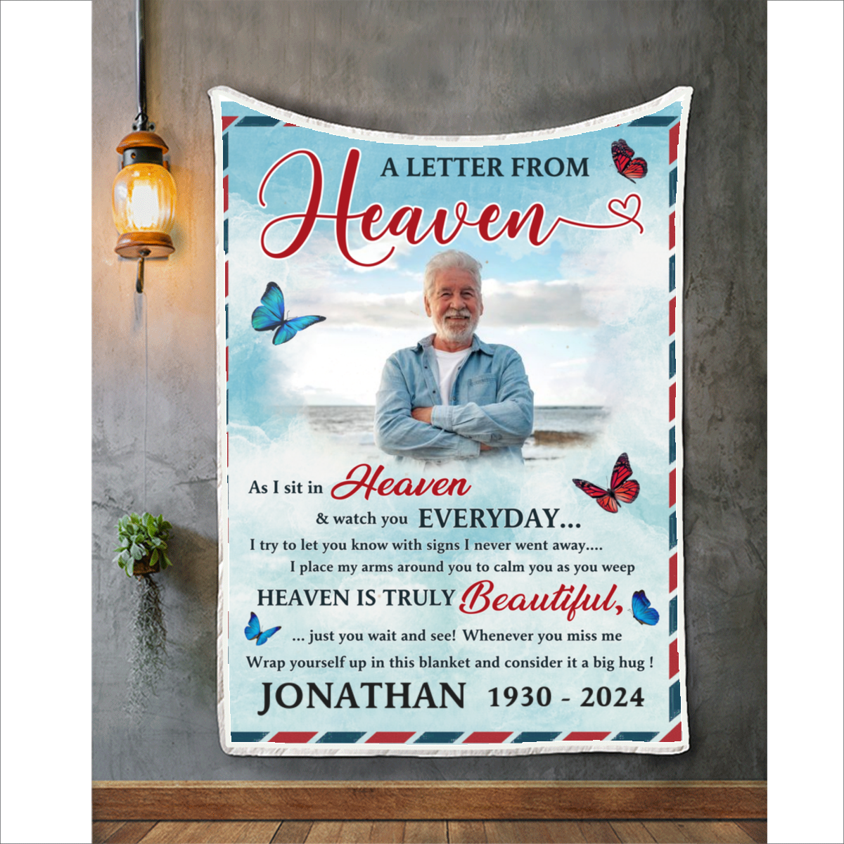 "Letter From Heaven" Memorial Fleece Blanket – Custom Tribute Gift With ...