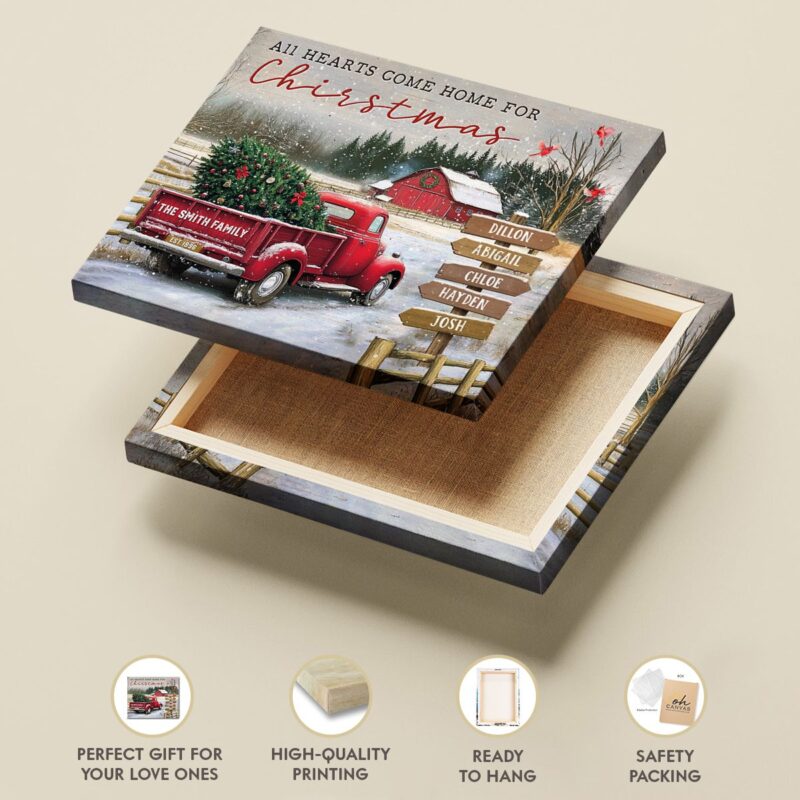 Meaningful Christmas Decor Personalized Family Gift Canvas Wall Art