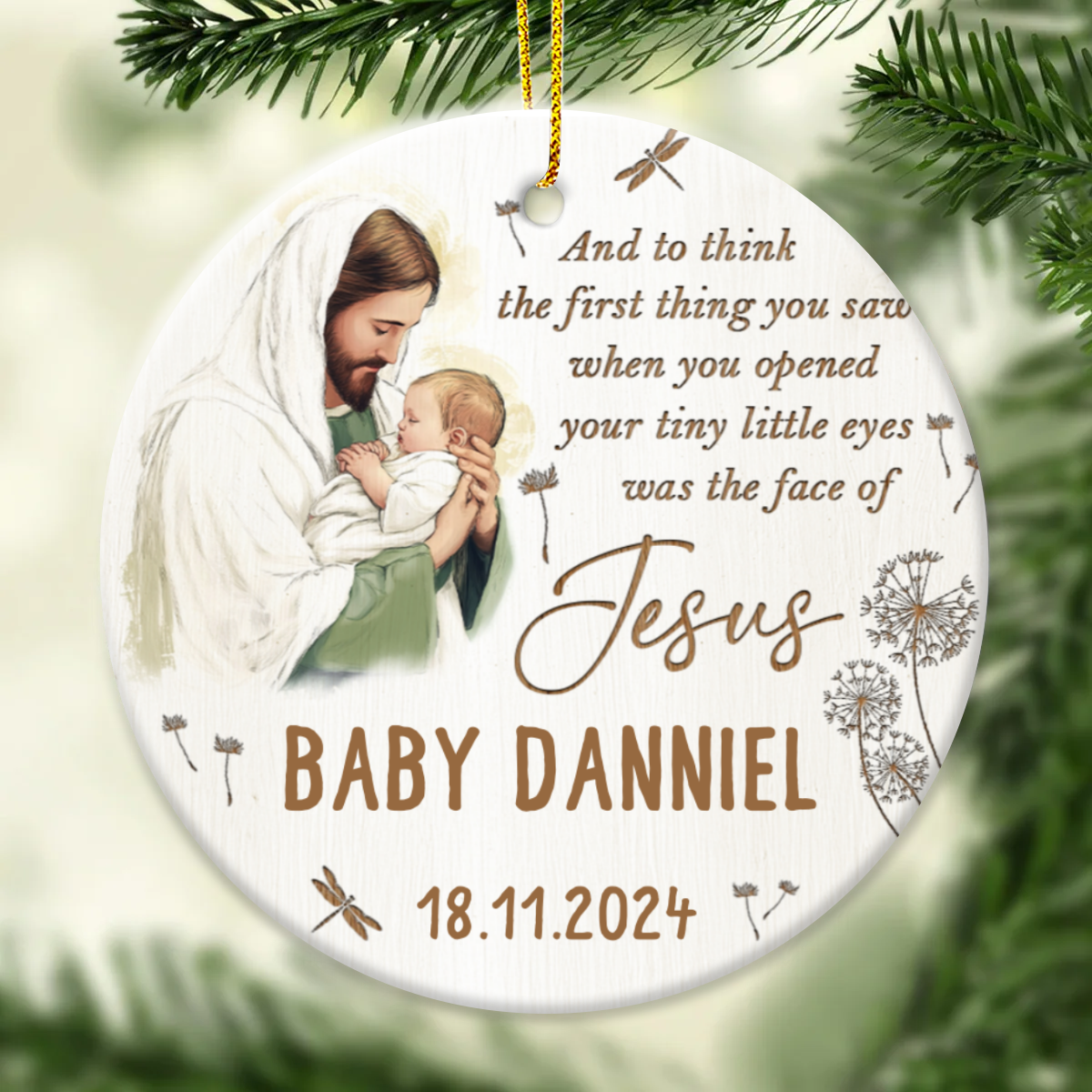 Personalized Baby & Jesus Memorial Ornament – Custom Christmas Gift For ...