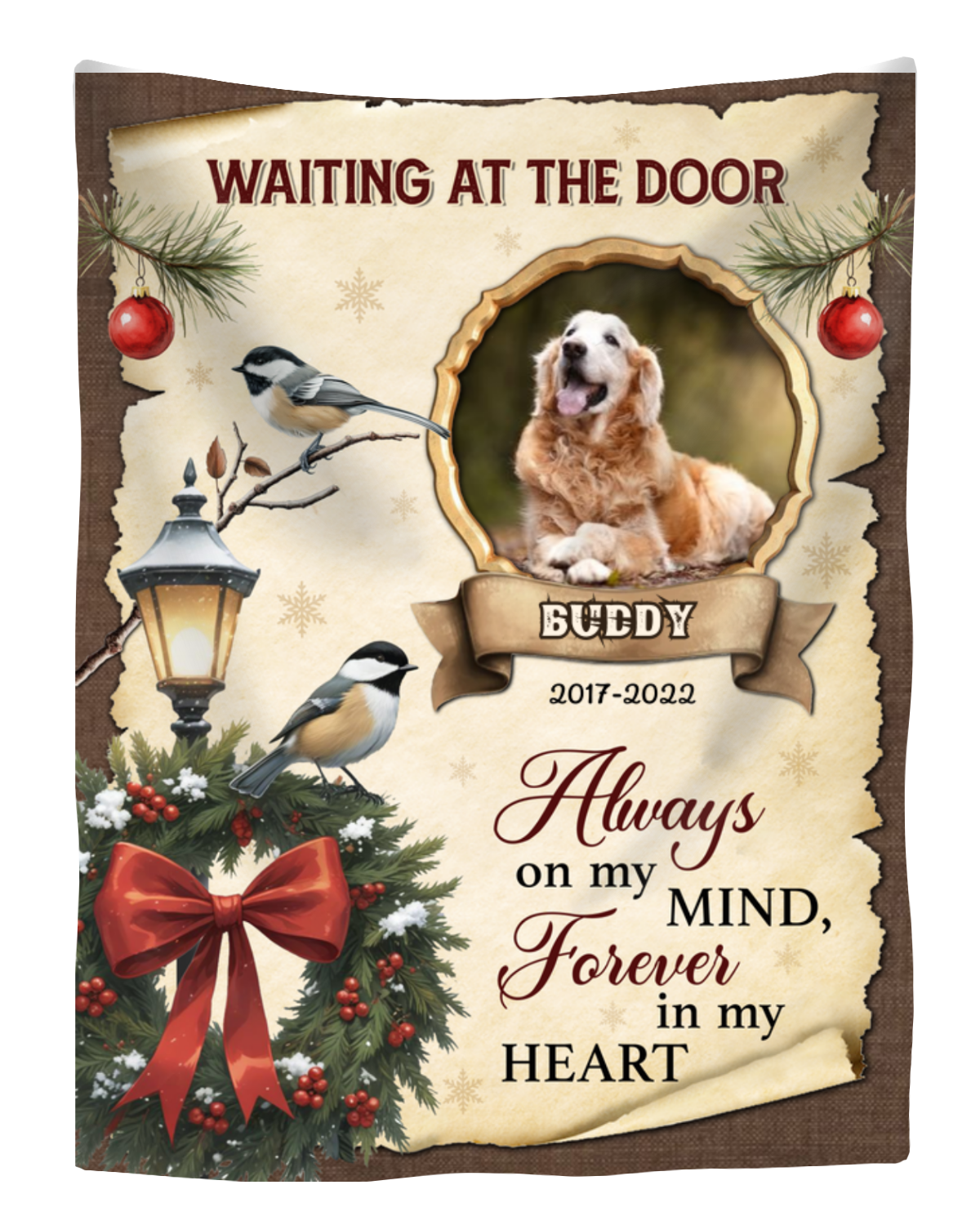 Memorial Gift Waiting At The Door Personalized Throw Blanket