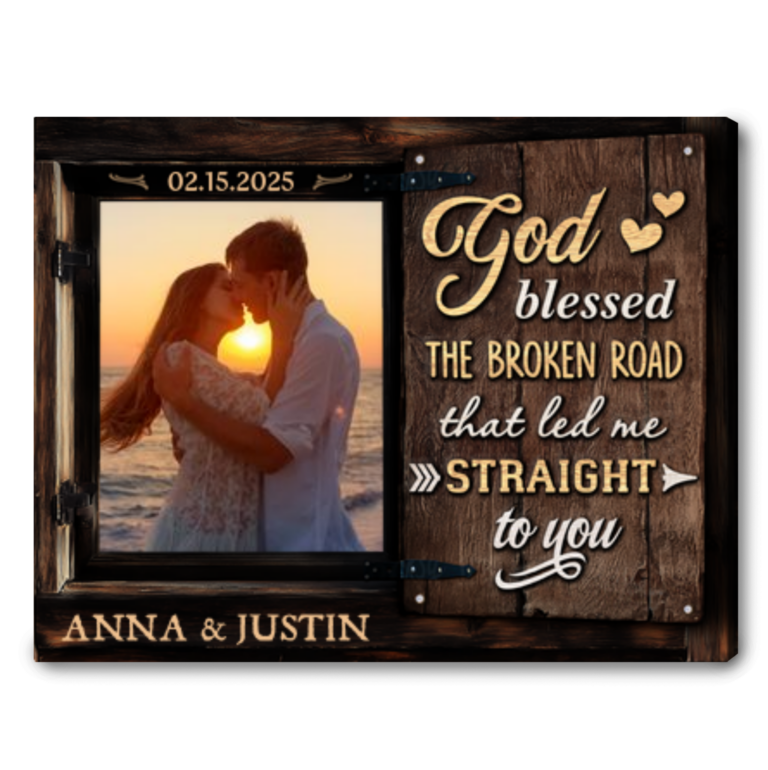 Personalized Romantic Gift For Anniversary Wooden Window Frame Canvas ...