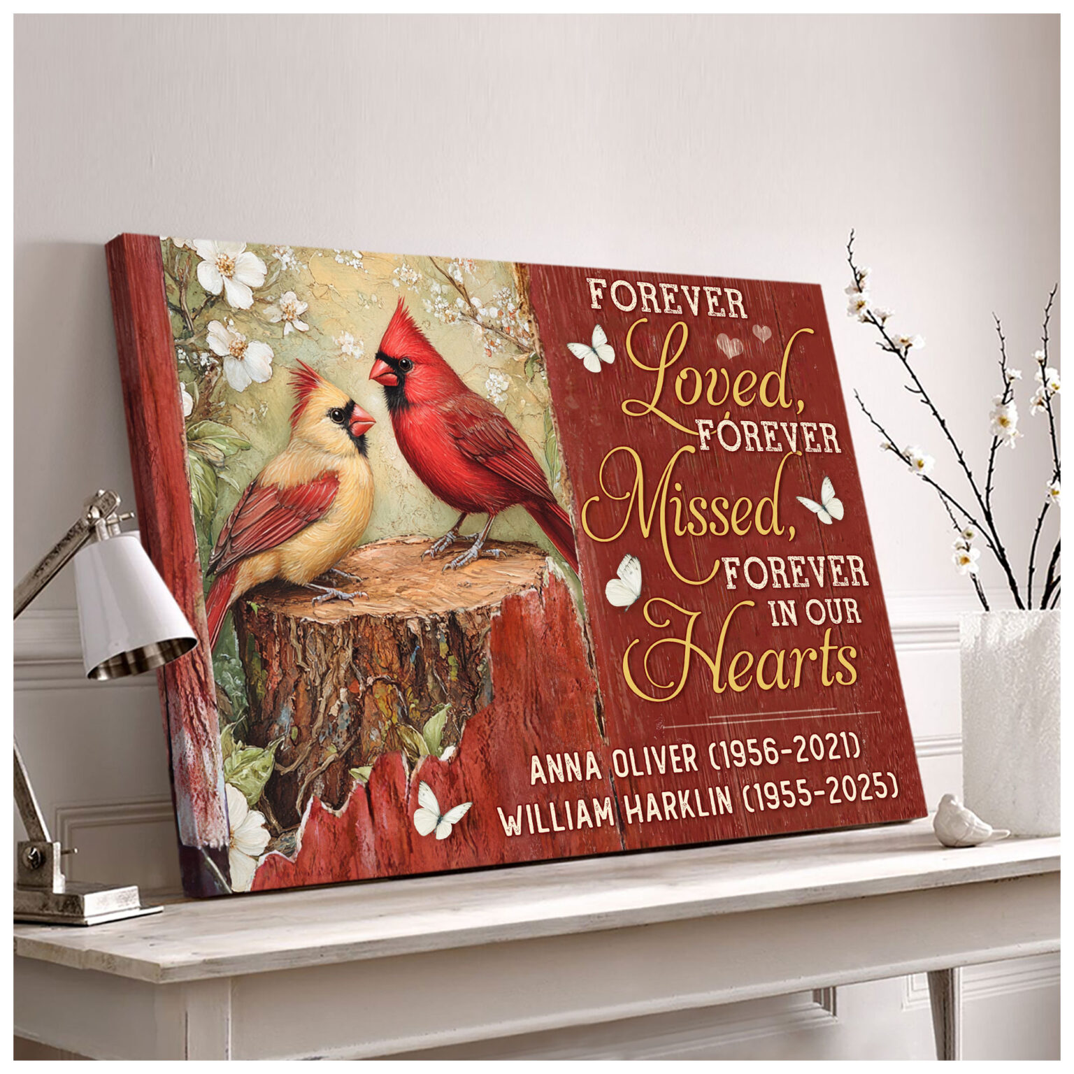 Memorial Gifts For Loss Of Couple Of Red Cardinals